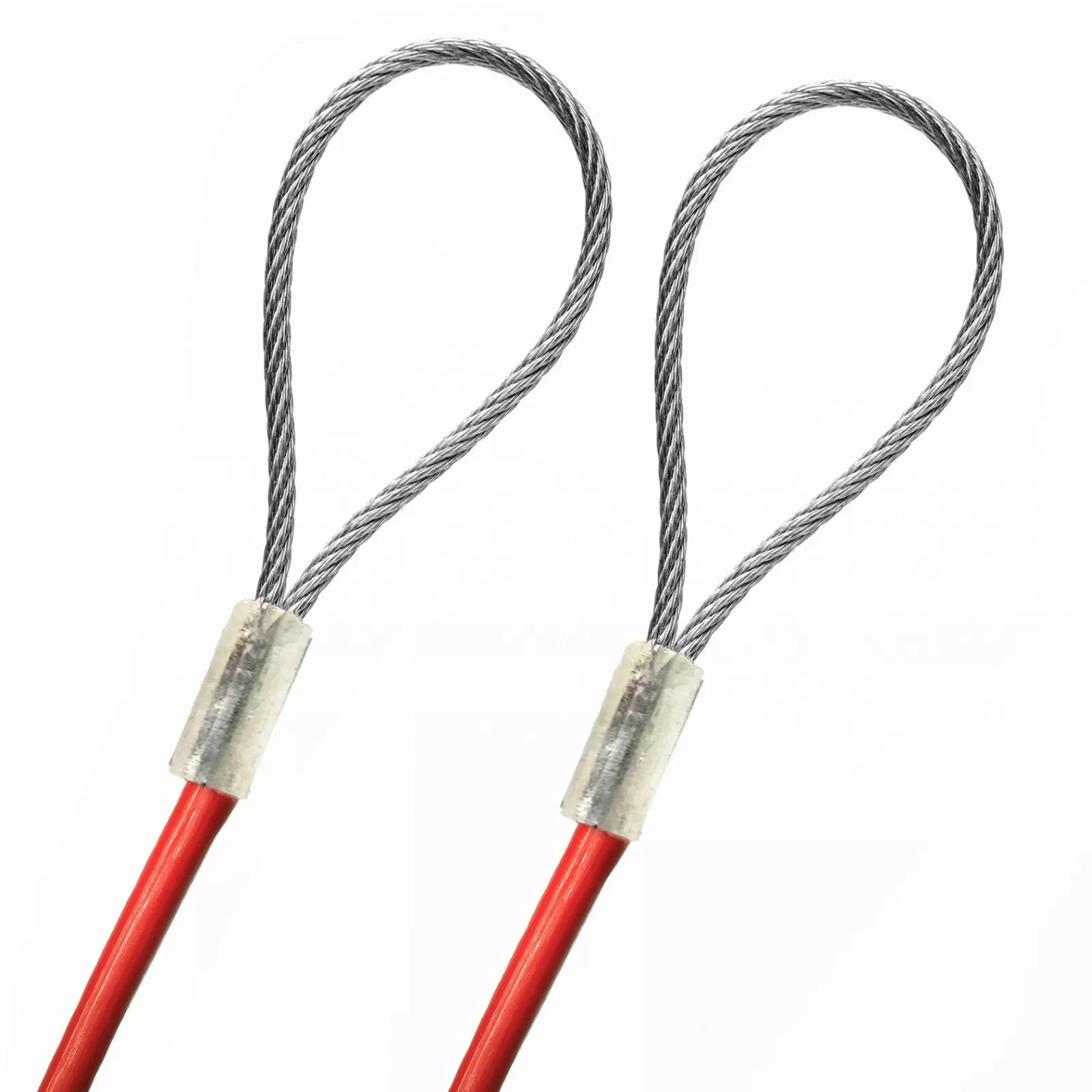 15ft Order To Size 1/16 Galvanized Steel Cable RED Vinyl Coated To 1/8 ...