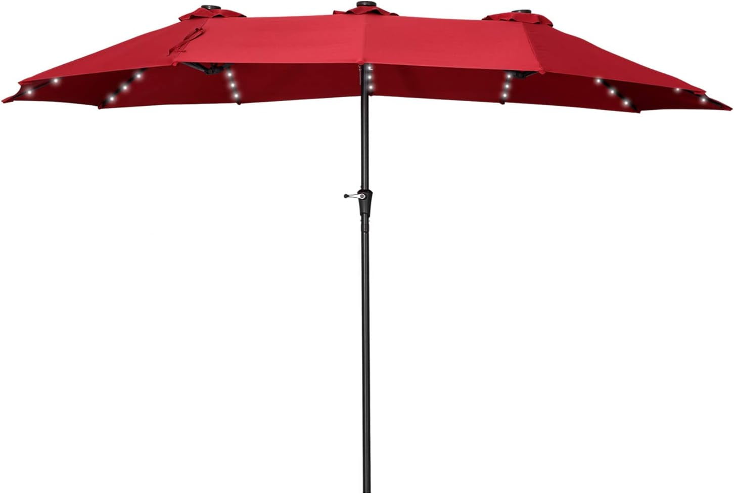15ft Patio Umbrella With Solar Led Lighted,Double-Sided Outdoor ...