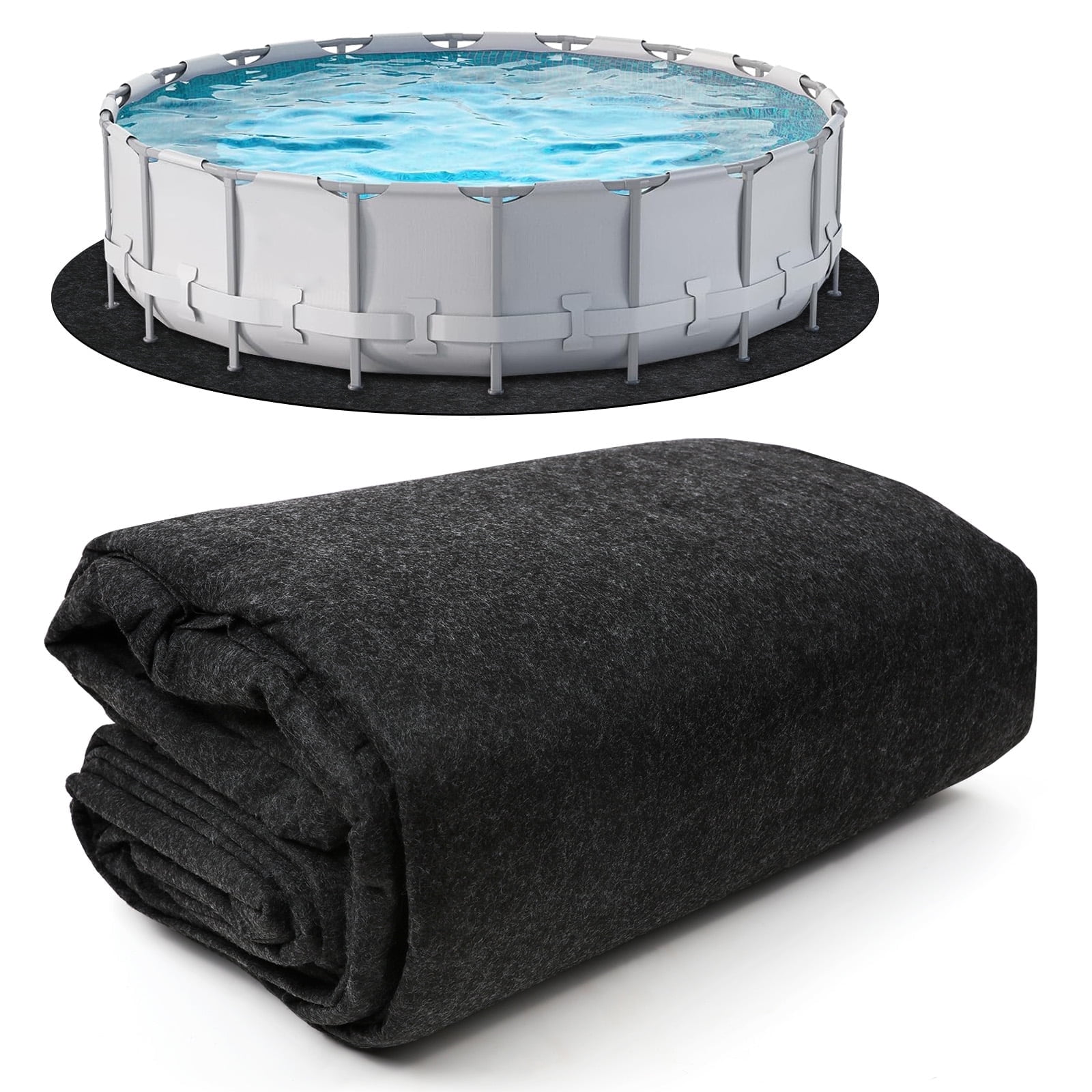 15ft Pool Liner Pad, Round Under Pool Mat for Above Ground Swimming ...