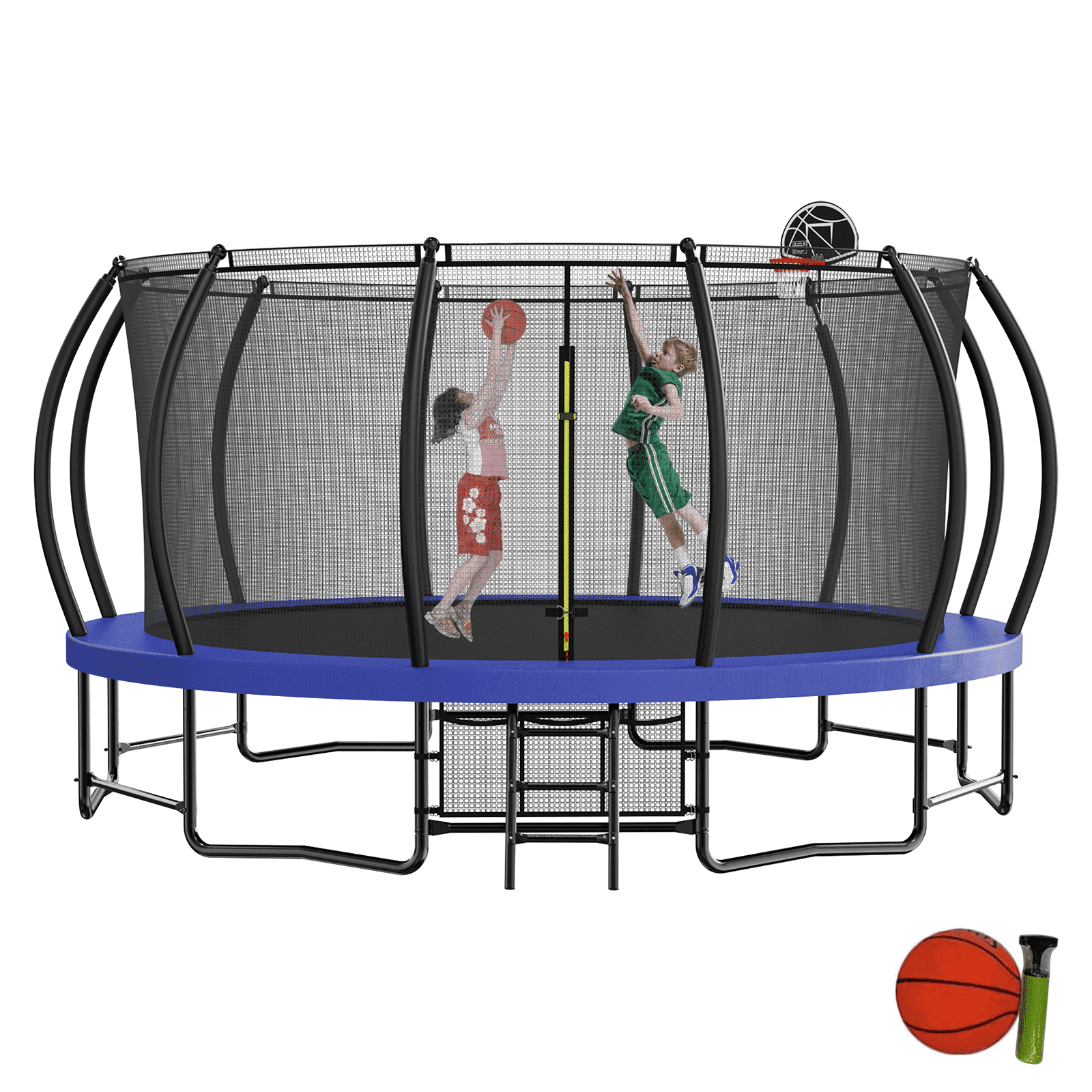 15ft Trampoline with Basketball Hoop, Netrum Outdoor Trampoline with ...