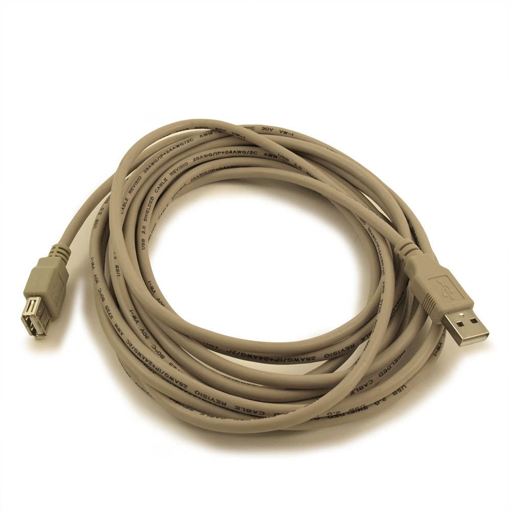 15ft USB 2.0 EXTENSION Type A Male to A FEMALE Cable, Beige - Walmart.com