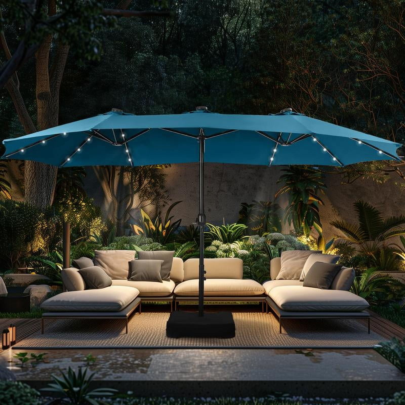 [15ft with base] PHI VILLA Patio Umbrella Double-Sided Outdoor Market ...