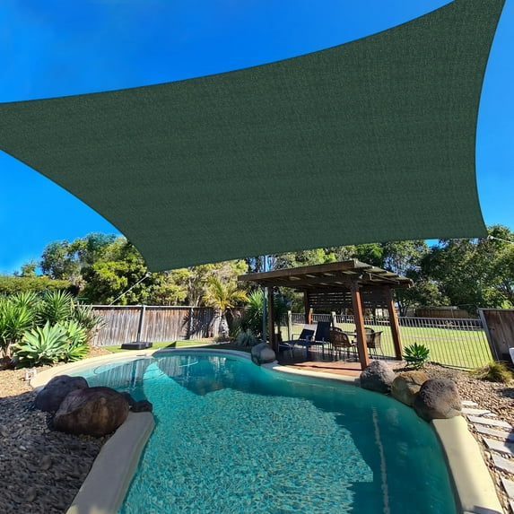 15ft x 21ft Rectangle HDPE Sun Shade Sail Outdoor Canopy Cover for ...