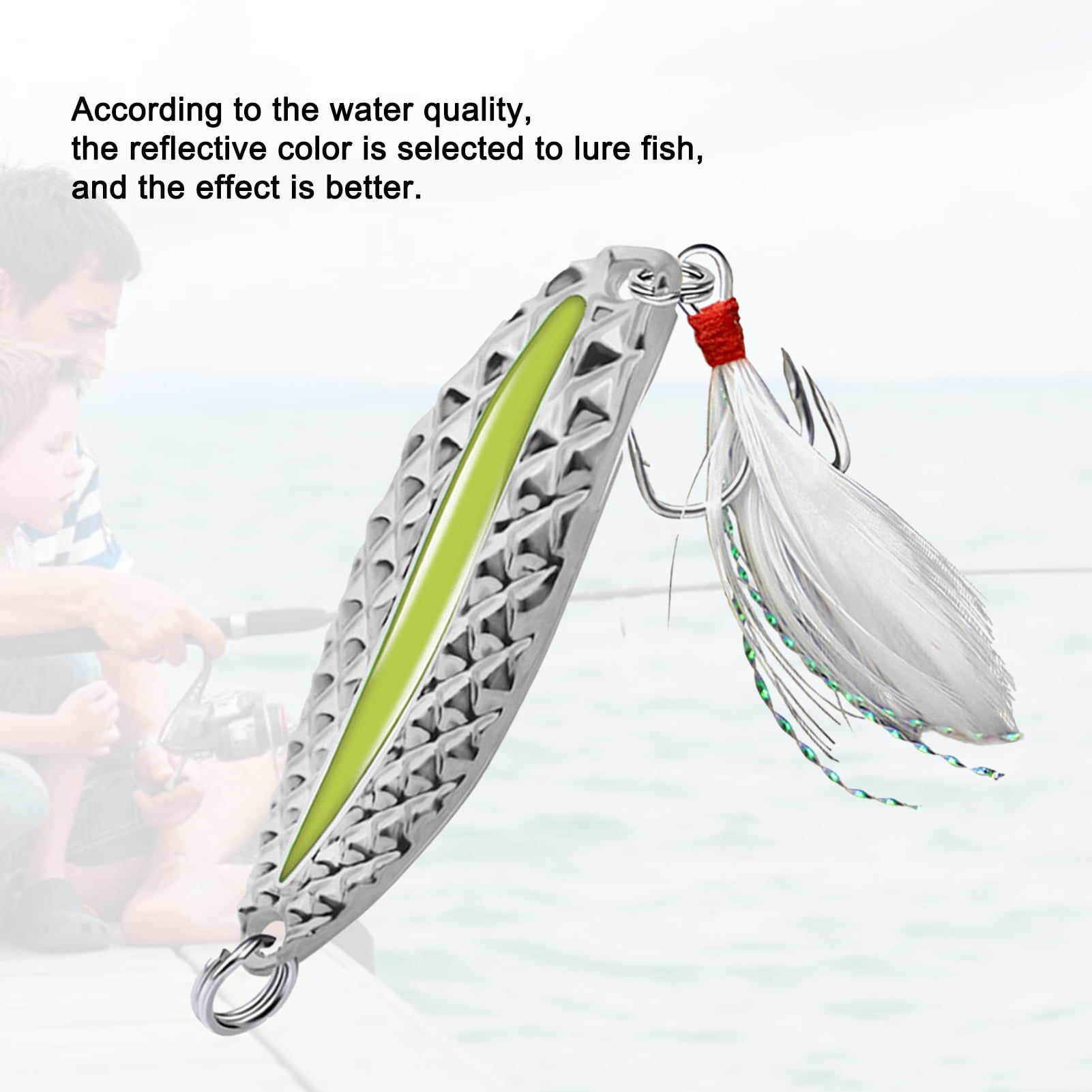 15g 5.64cm Electroplating Bait Sequin Sharp Hook with Spinner Super ...