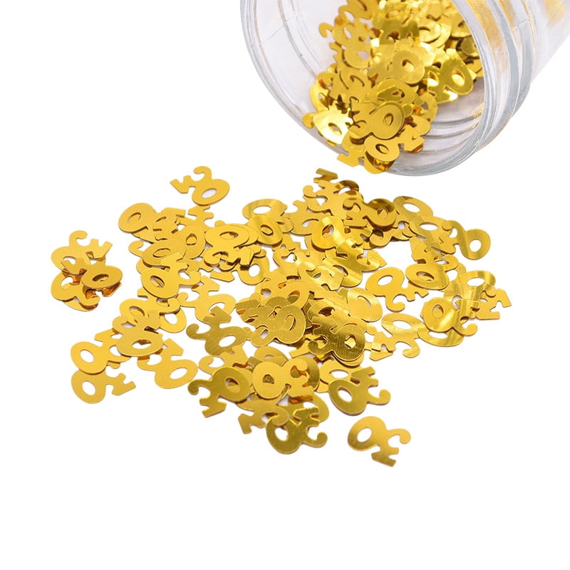 15g/Bag Golden 18 30 40 50 60 Number Sequin Confetti For Anniversary ...
