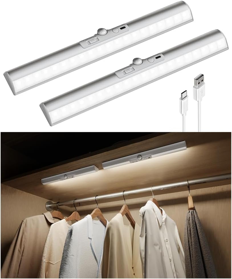 15in Closet Lights with Rotatable Motion Sensor, Under Cabinet Lighting ...