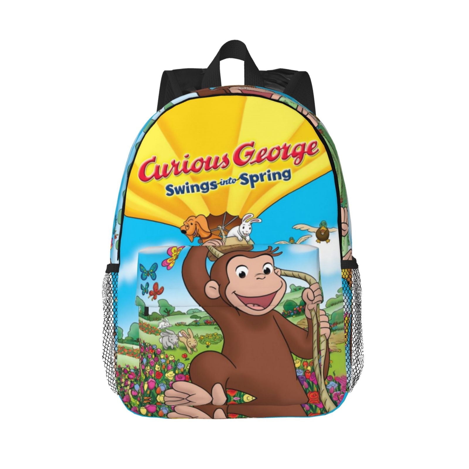 15in Curi-ous Geor-ge Backpack with Front Pocket Lightweight Bookbag ...