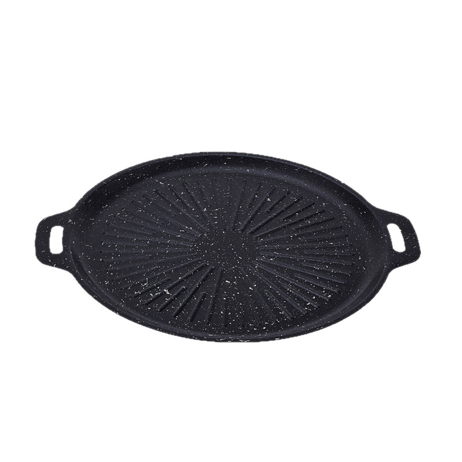 15in Round Metal Korean BBQ Grill Pan with Dual Handles for BBQ Grill ...