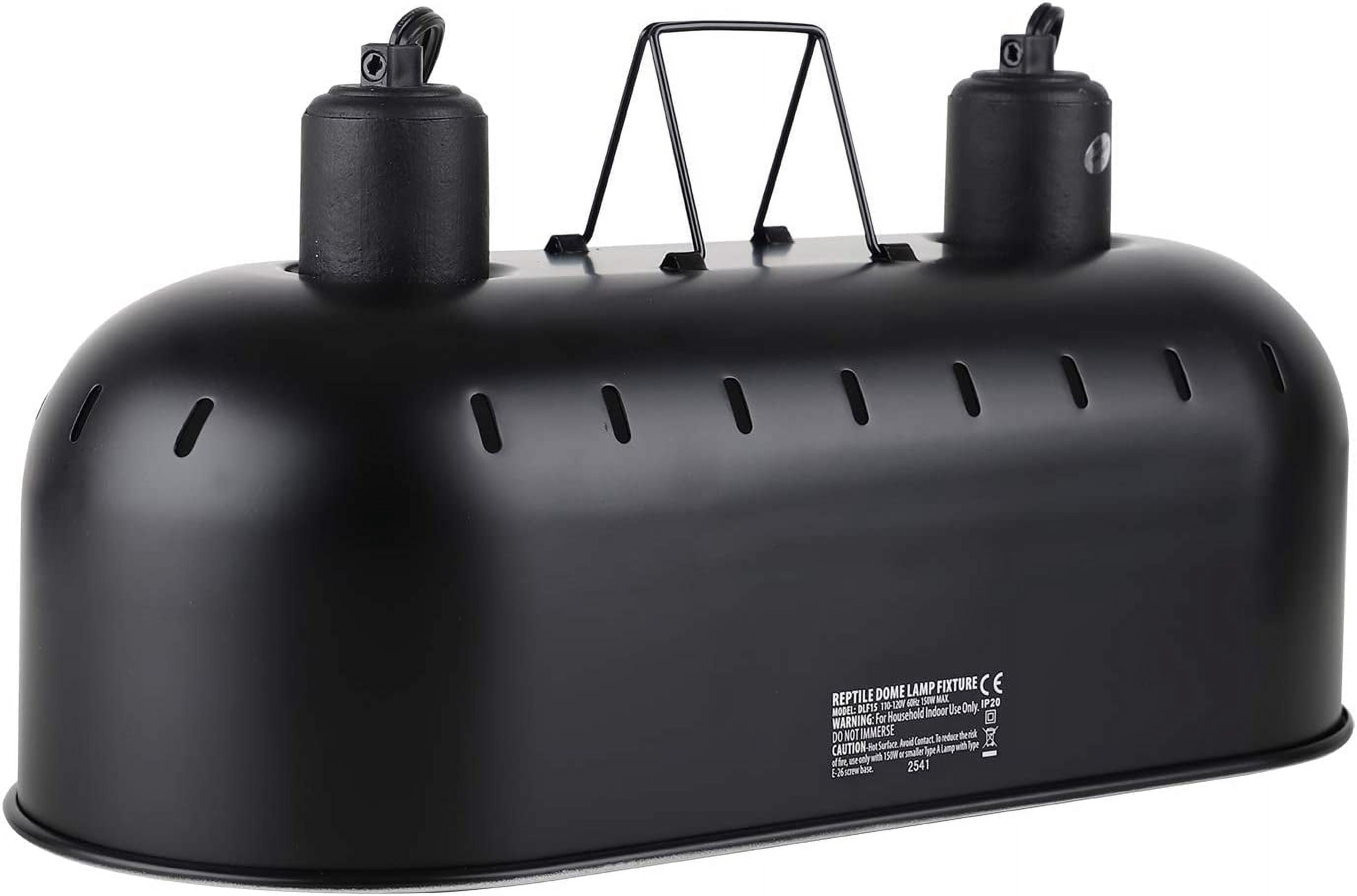 15inch Dual Reptile Light Fixture, Max 150W Dual Reptile Heat Lamp with ...