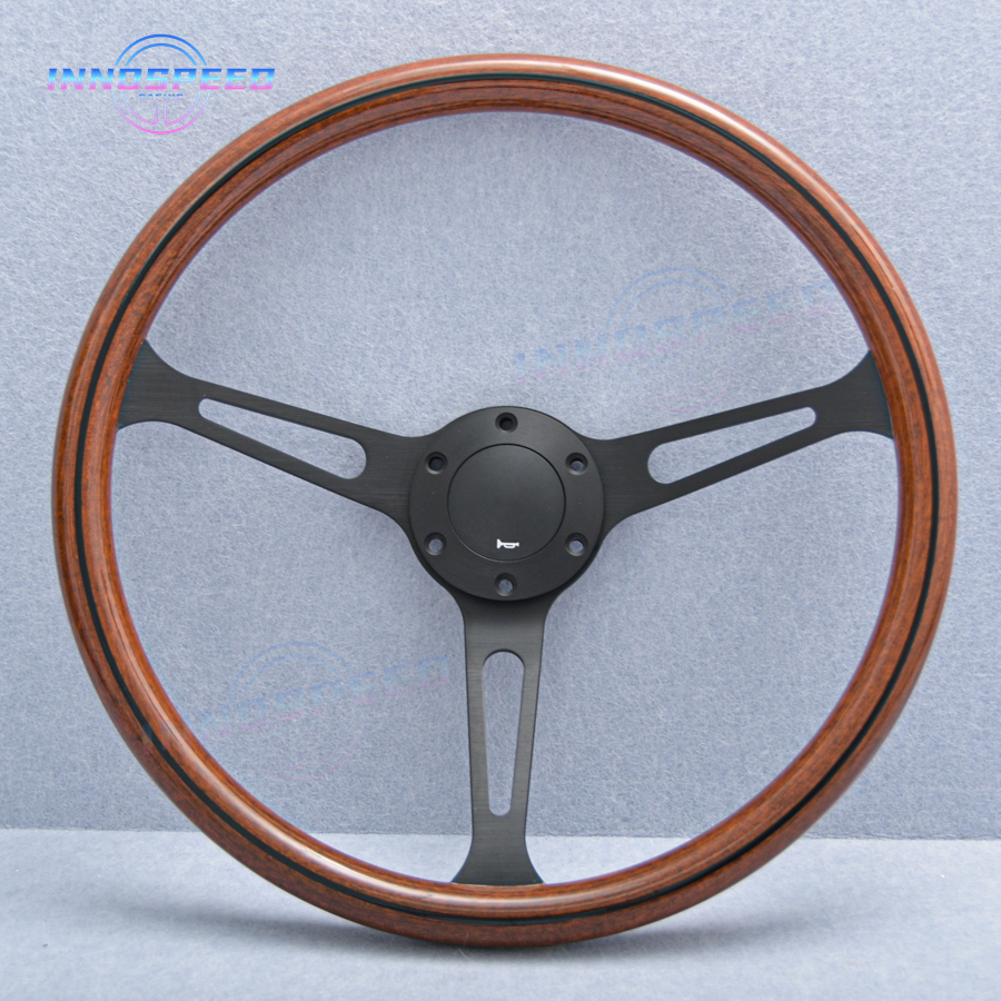 15inch JDM Vintage Wood Steering Wheel Classic Sport Imitation Wooden ...