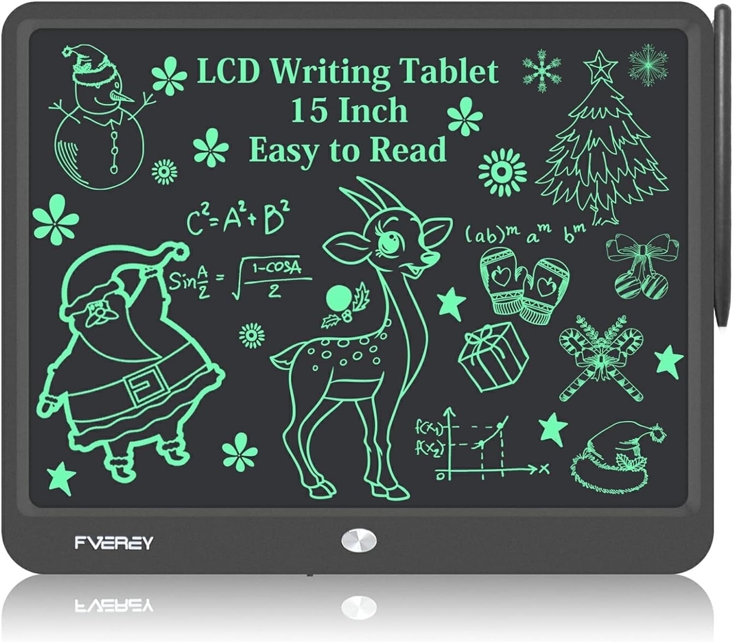 Fverey 15-Inch LCD Writing Tablet for Kids, Large Screen Drawing Pad ...