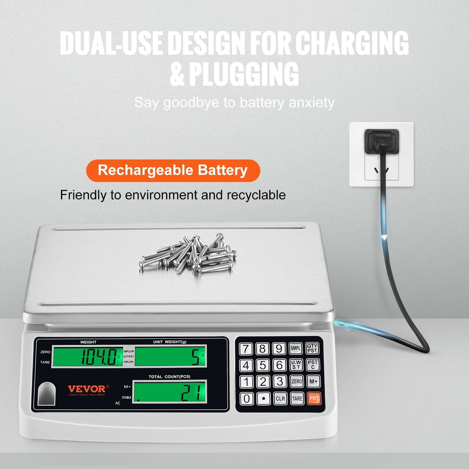 15kg Industrial Counting & Kitchen Jewelry Scale, 0.5g Accuracy, 3 ...