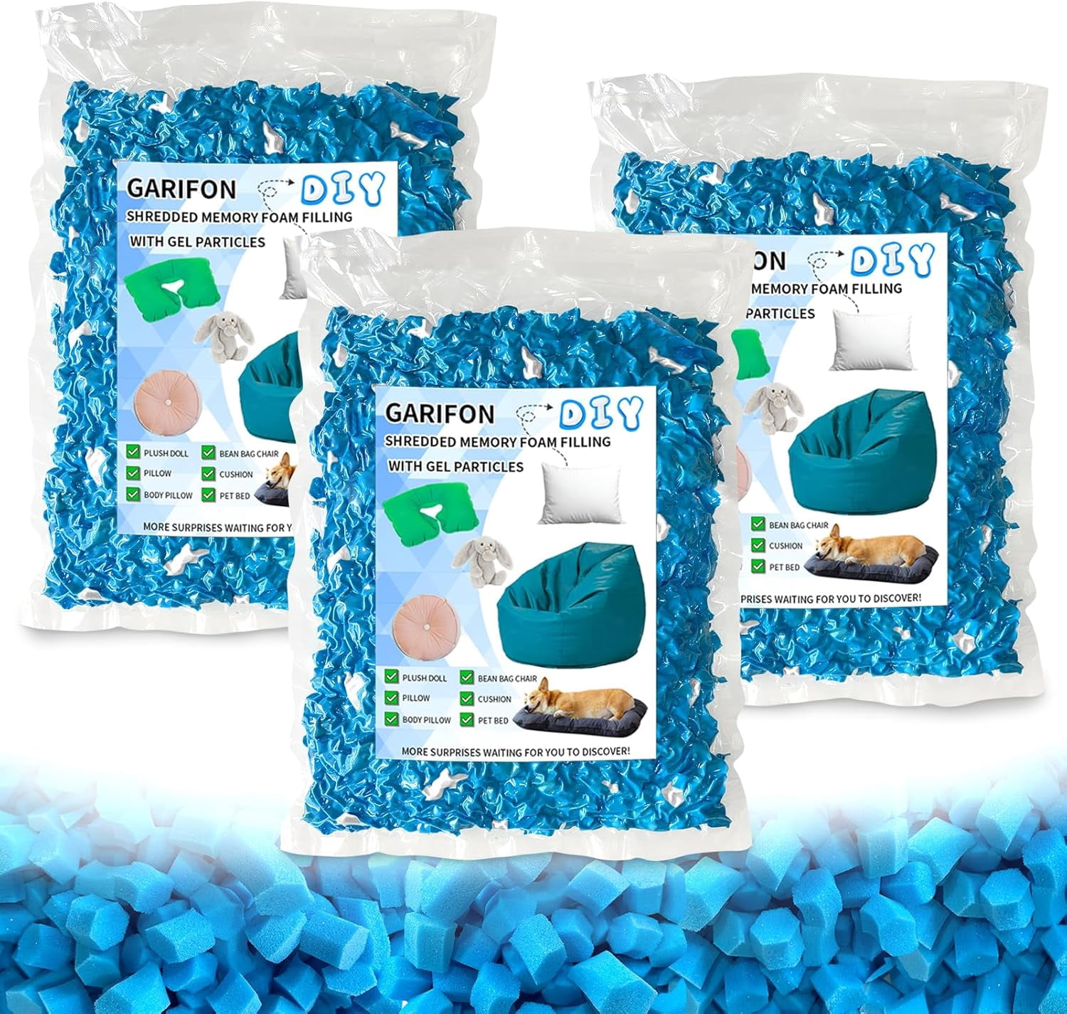 15lbs Bean Bag Filler, Pillow Filler Stuffing, Bean Bag Filling ...