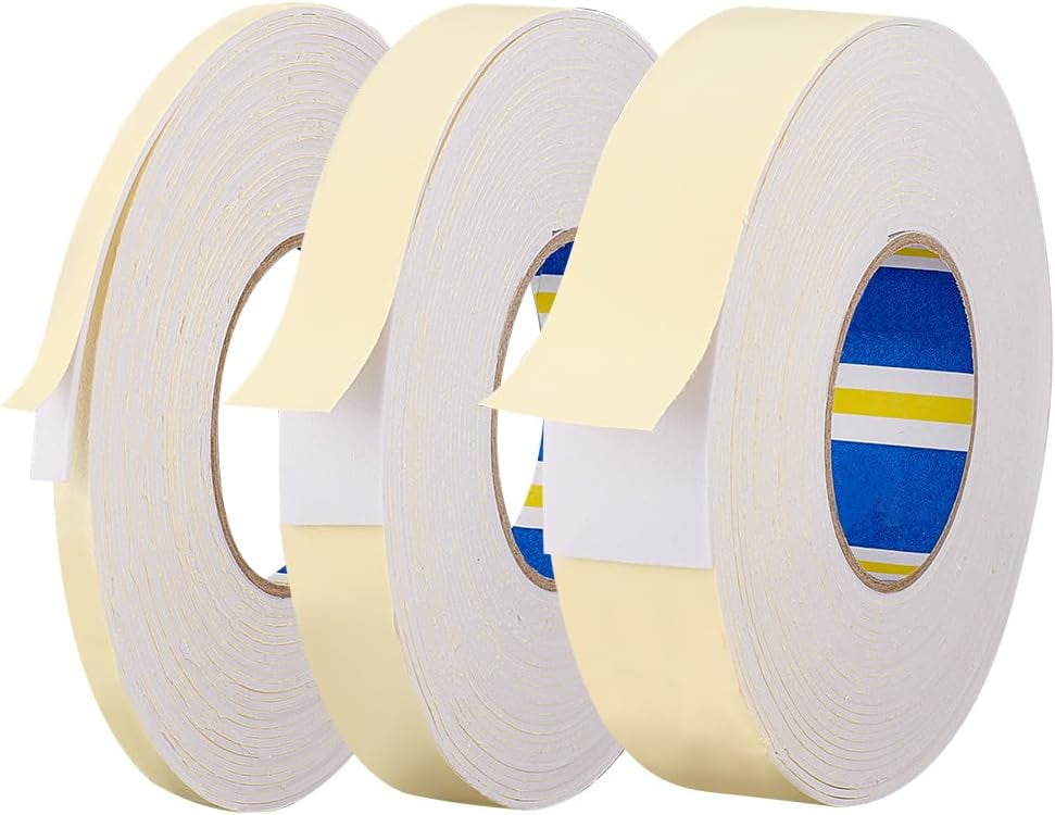 15m/3 Roll Single-Sided Adhesive Foam Tape 0.4 inch 0.9 inch 1.5 inch ...