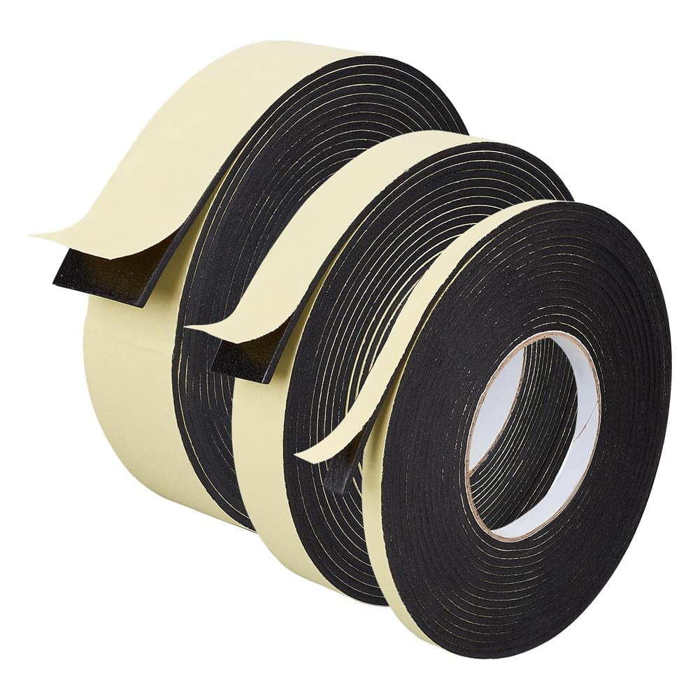 15m/3 Roll Single-Sided Adhesive Foam Tape 0.4 inch 1 inch 1.5 inch ...