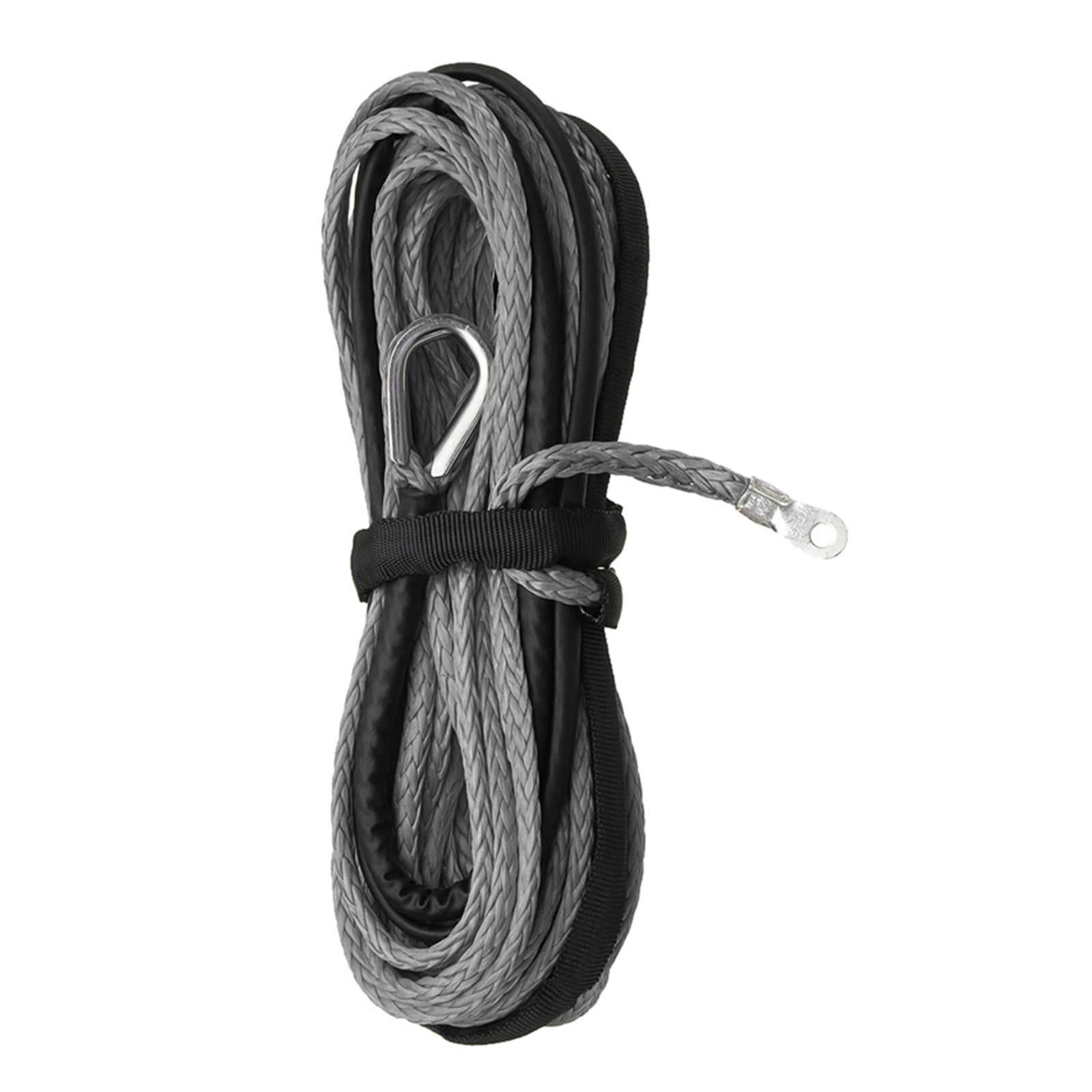 15m 5.5mm Towing Winch Cable Rope String Line Synthetic Fiber 7000lbs ...
