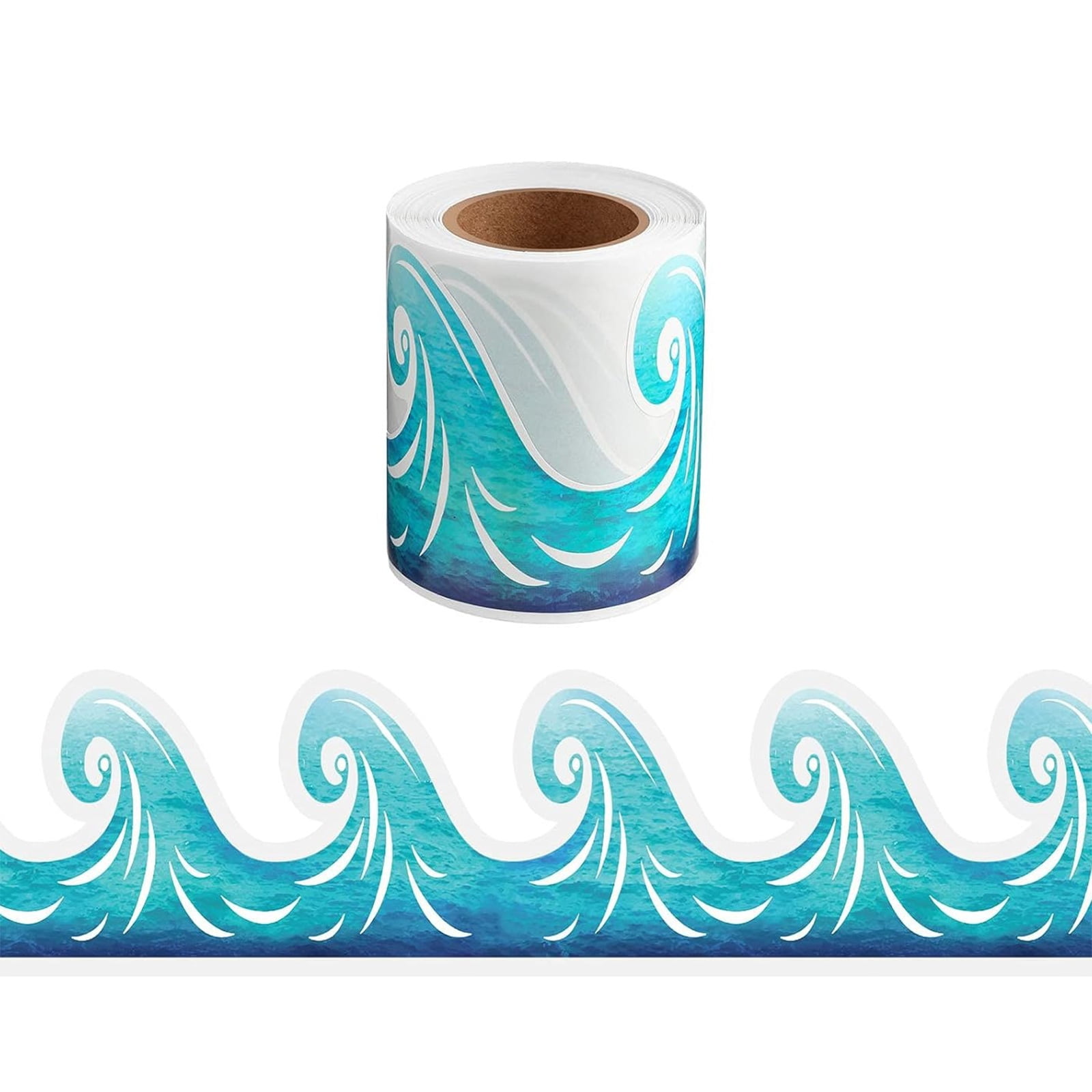 15m Blue Waved Bulletin Border Trim Waterproof Bulletin Board Borders ...