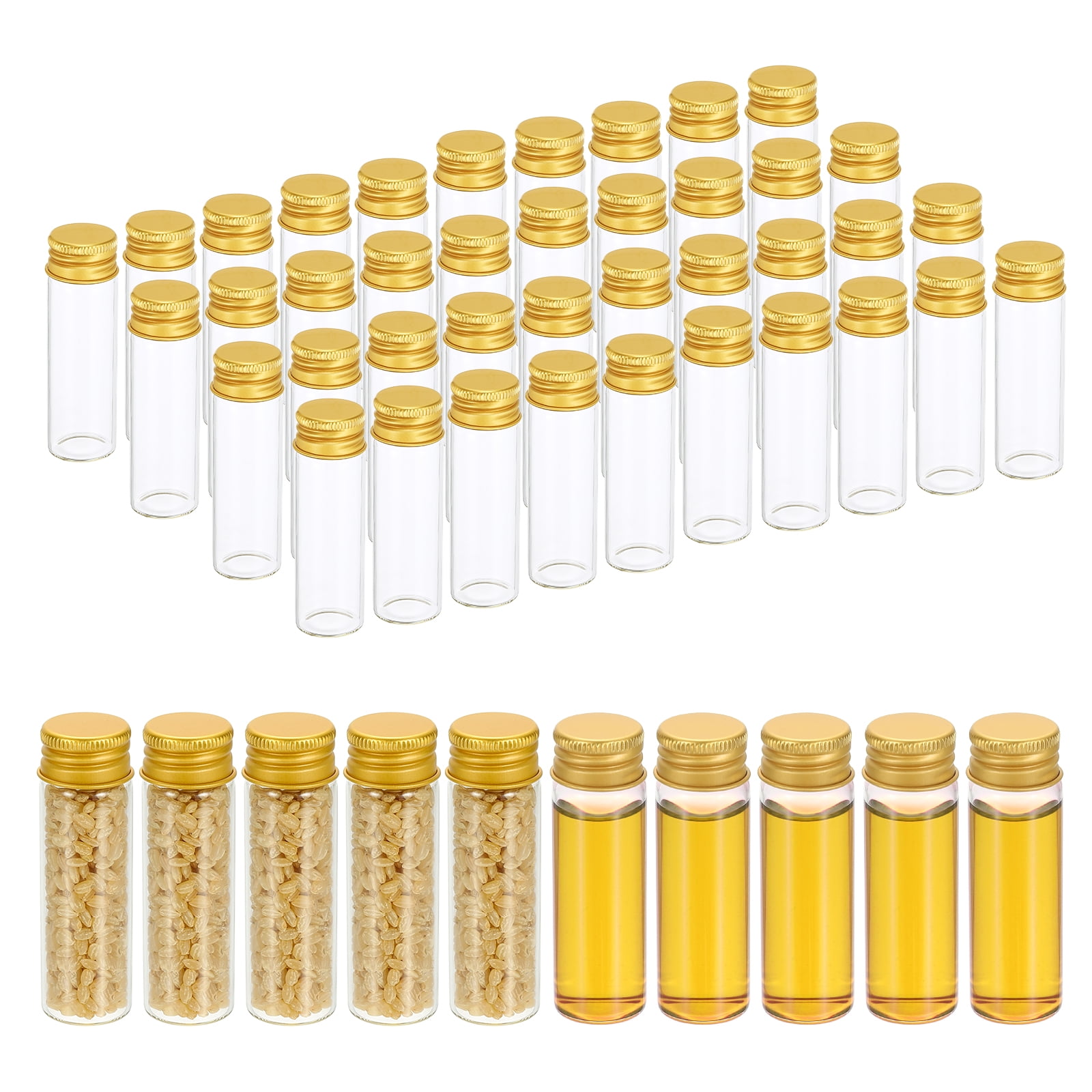 15ml Clear Glass Vials, 50 Pack Small Liquid Sample Vial with Screw ...
