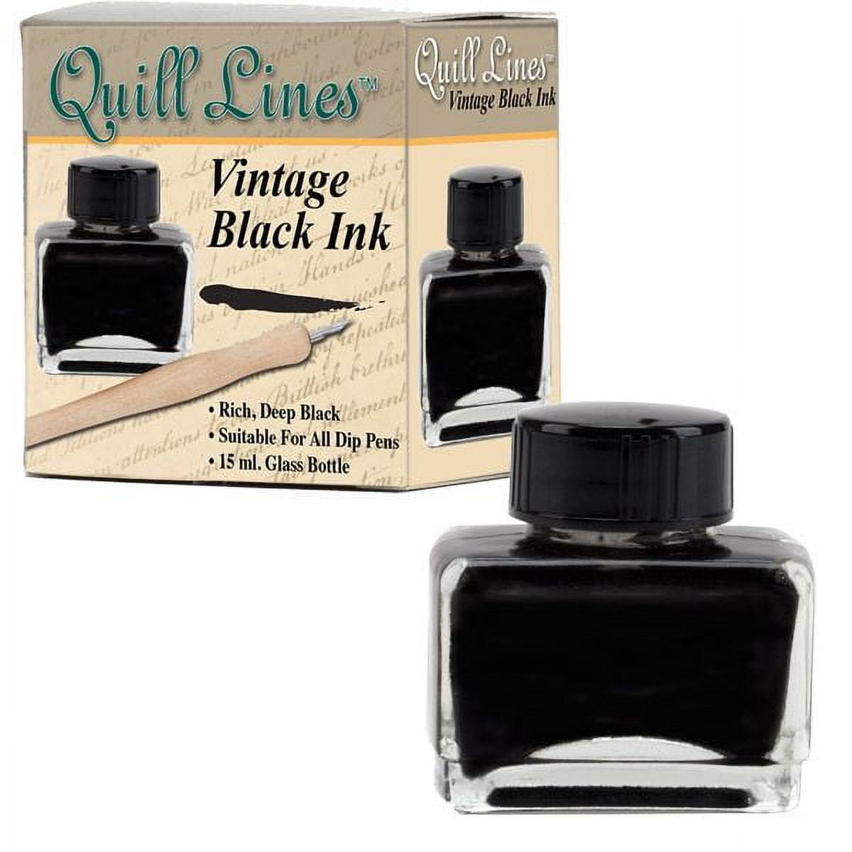 15ml Quill Lines Vintage Intense Water-Soluble Black Ink - Walmart.com
