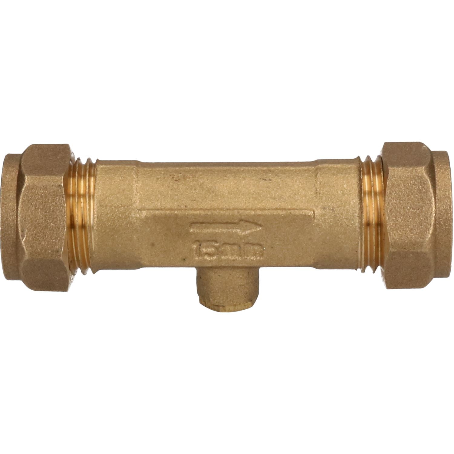 15mm Brass Double Check Valve One-Way Non-Return Compression Fittings ...