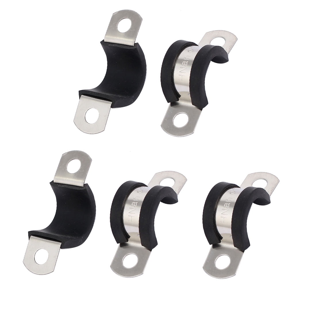 15mm Dia EPDM Rubber Lined U Shaped Pipe Tube Wire Clamps Clips 5pcs ...