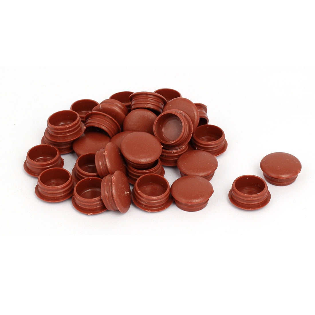 15mm Dia Plastic Thread Design Screw Cap Covers Hole Plugs Lids Brown ...