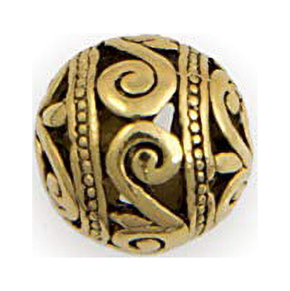 15mm Gold Plated Pewter Scroll Bali Style Bead - Walmart.com