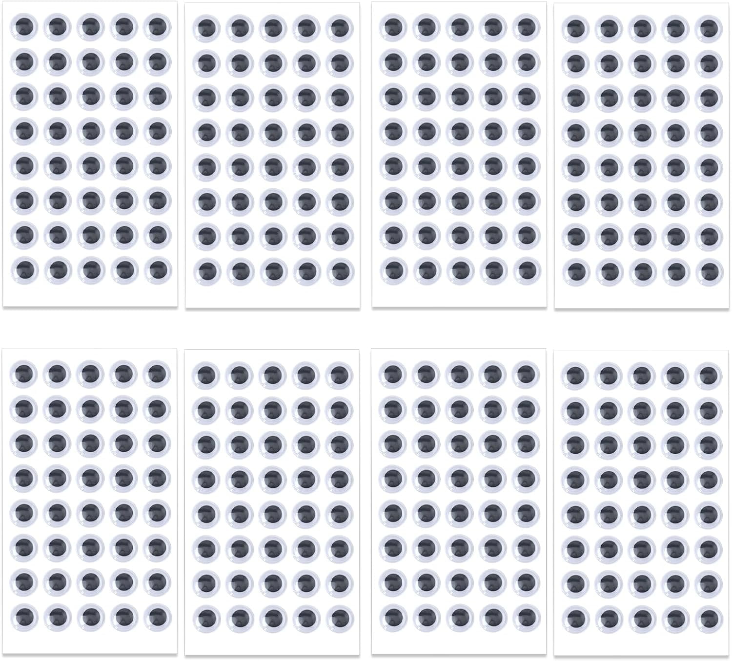 15mm Googly Eyes Stickers – Self Adhesive for Arts Crafts, Bulk Small ...
