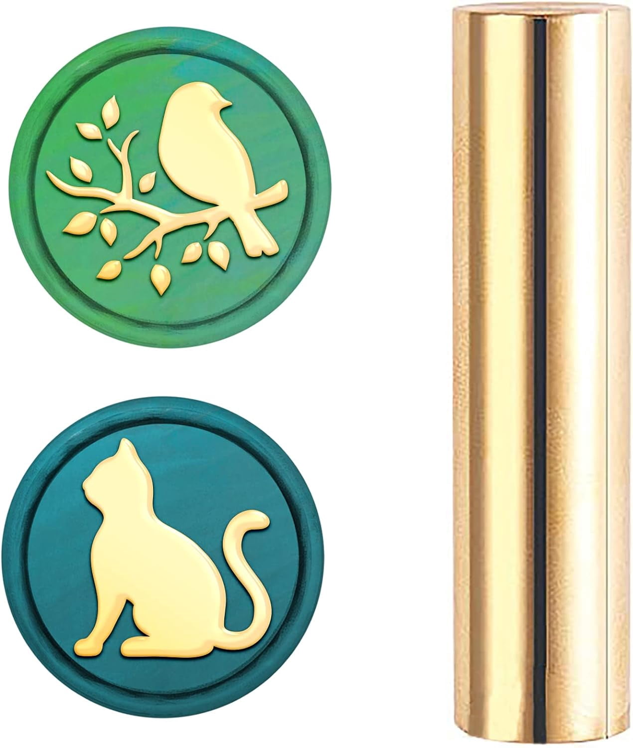 15mm Mini Brass Wax Seal Stamp - Crow Cat Vintage 2 Sides Pattern for ...