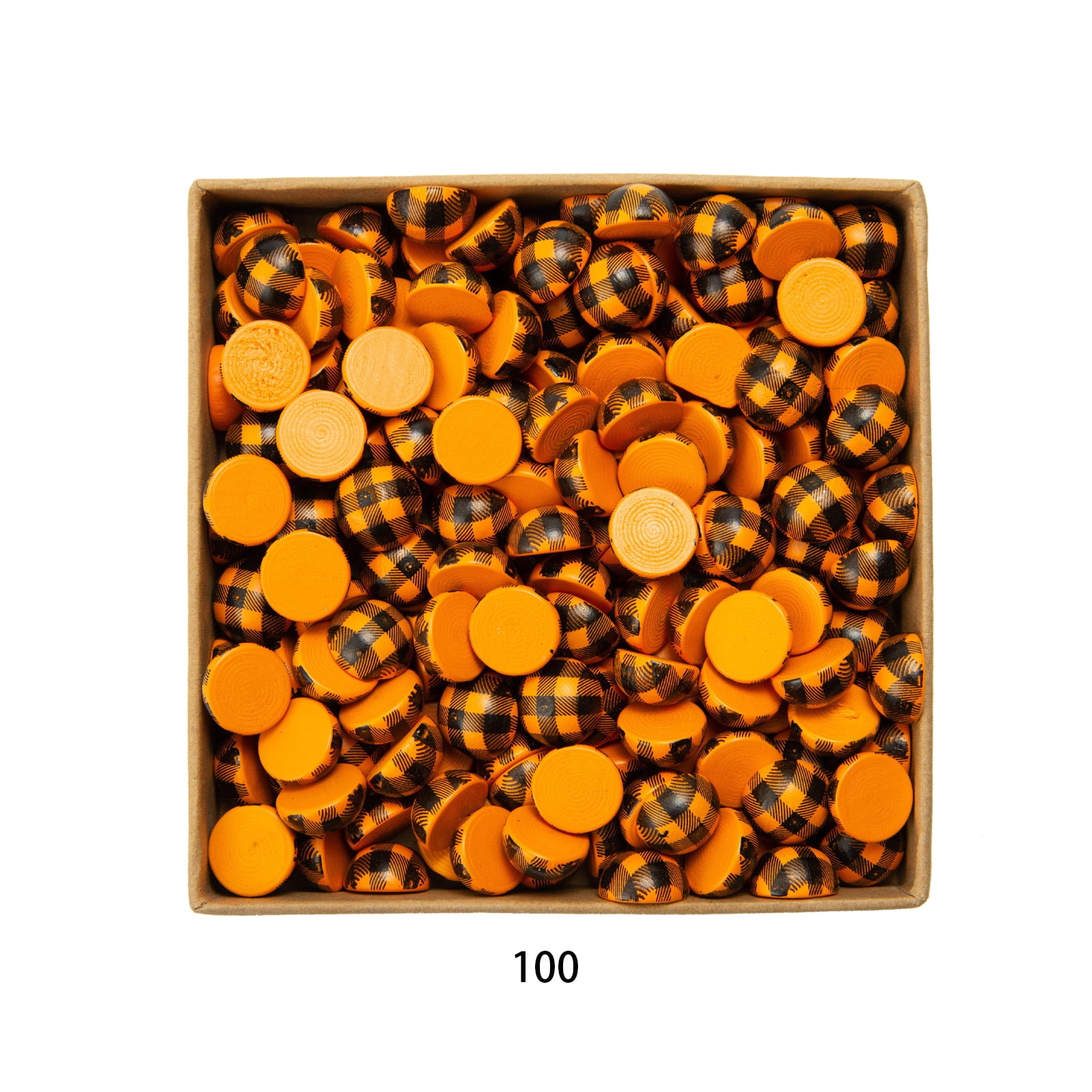 15mm checkered wooden bead half bead colorful children's wooden bead ...