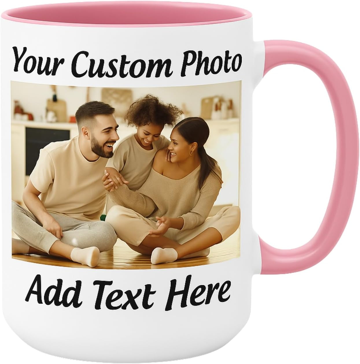 15oz Ceramic Coffee Mugs with Personalized Text and Photo Image Upload ...