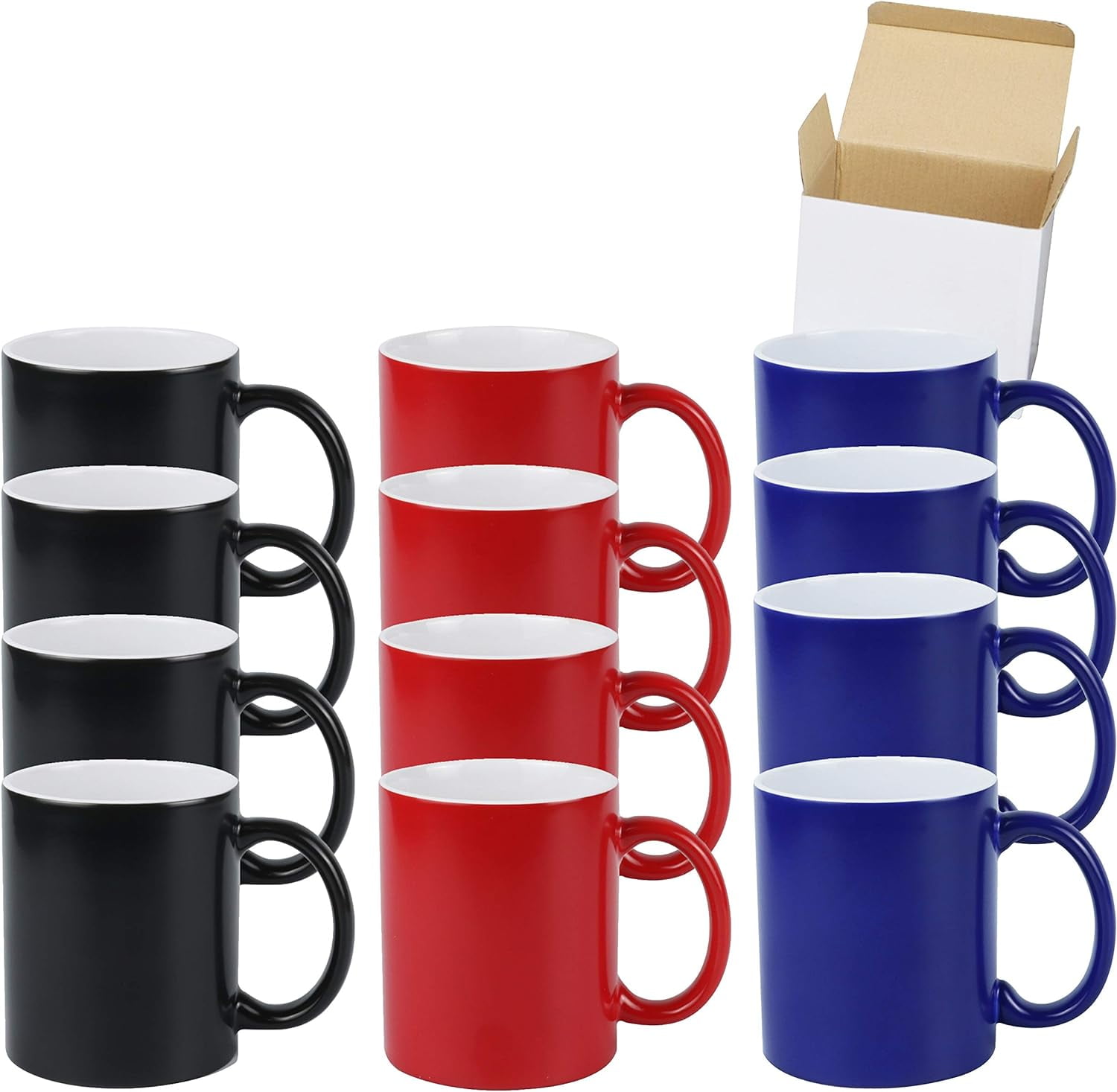 15oz Color Changeable Sublimation Mug 3 Assorted Colors of Black, Blue ...