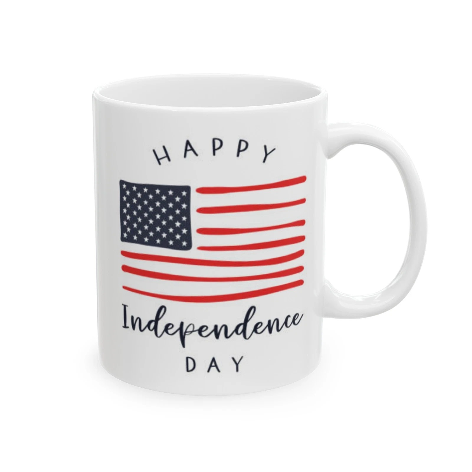 15oz Independence Day Mug – Patriotic USA Flag Ceramic Coffee Cup for ...