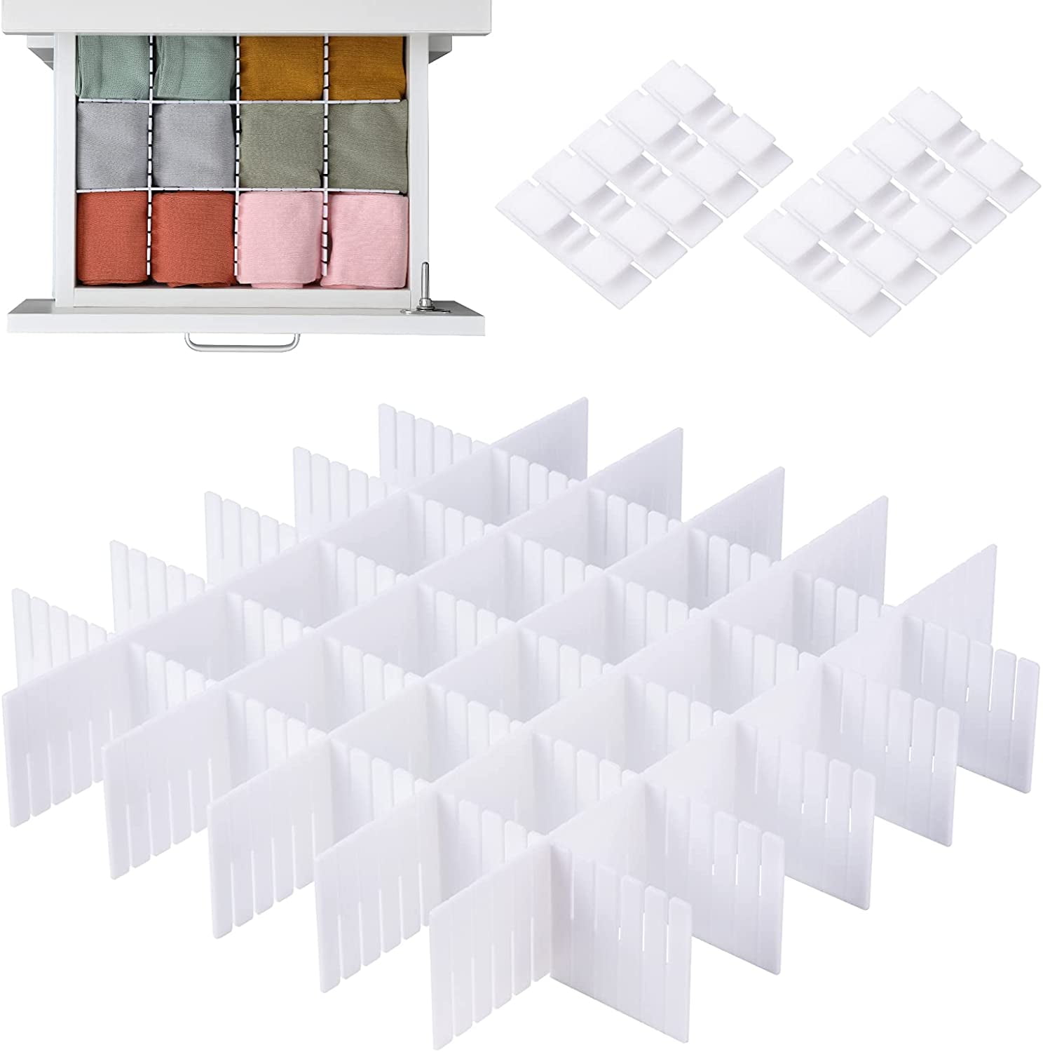 15pc Drawer Dividers - Adjustable Organizers for Clothes, Underwear ...