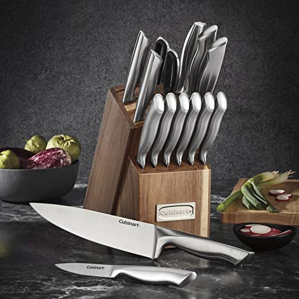 Free Shipping! 15pc German Stainless Steel Hollow Handle Cutlery Block ...