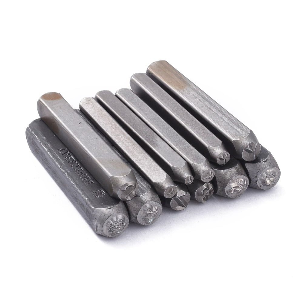 15pc Iron Seal Stamps Stamping Tools for Leather Craft Cuboid with ...