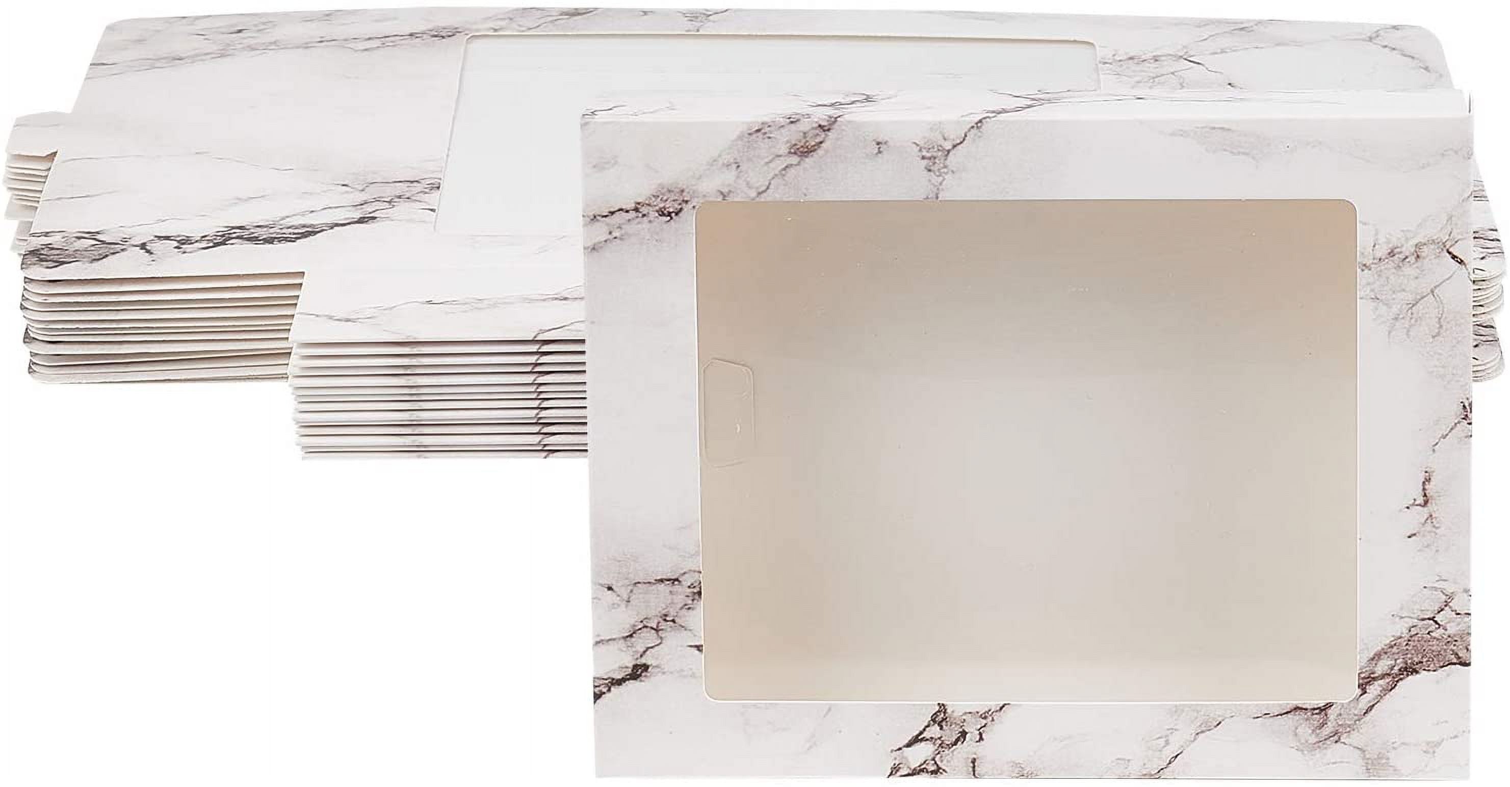 15pc Marble Texture Pattern Paper Gift Boxes with Clear Window ...