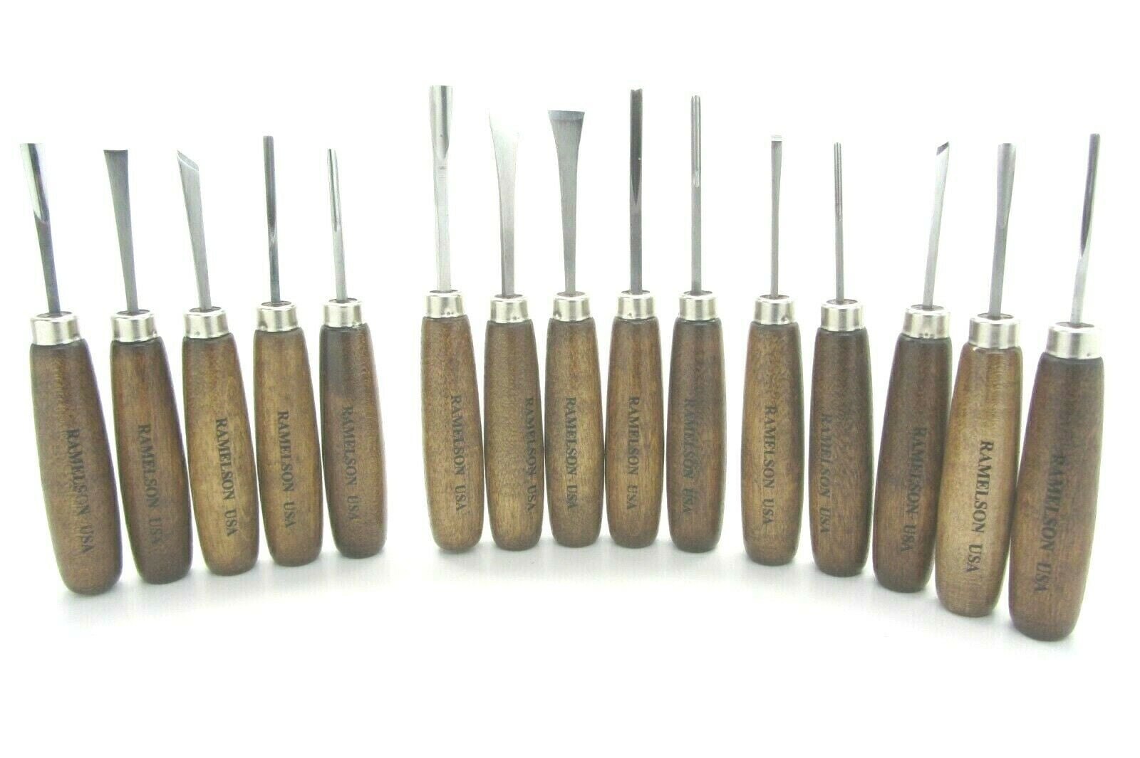 15pc Woodcarving Gunsmith Tools Gouge Parting Mini RAMELSON USA 106 ...