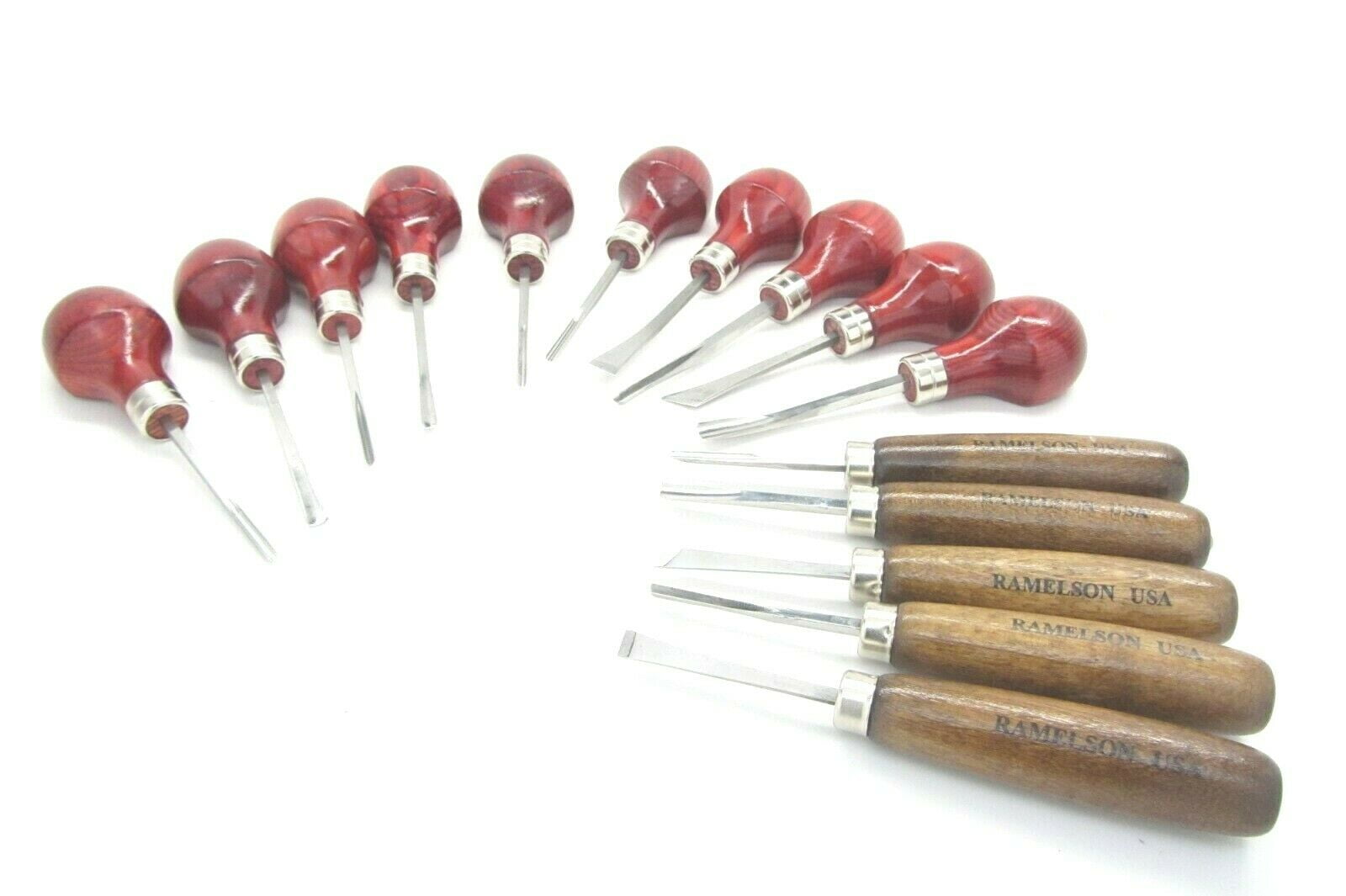 15pc Woodcarving Tools Gunsmith Linoleum Block Chisels Palm RAMELSON ...