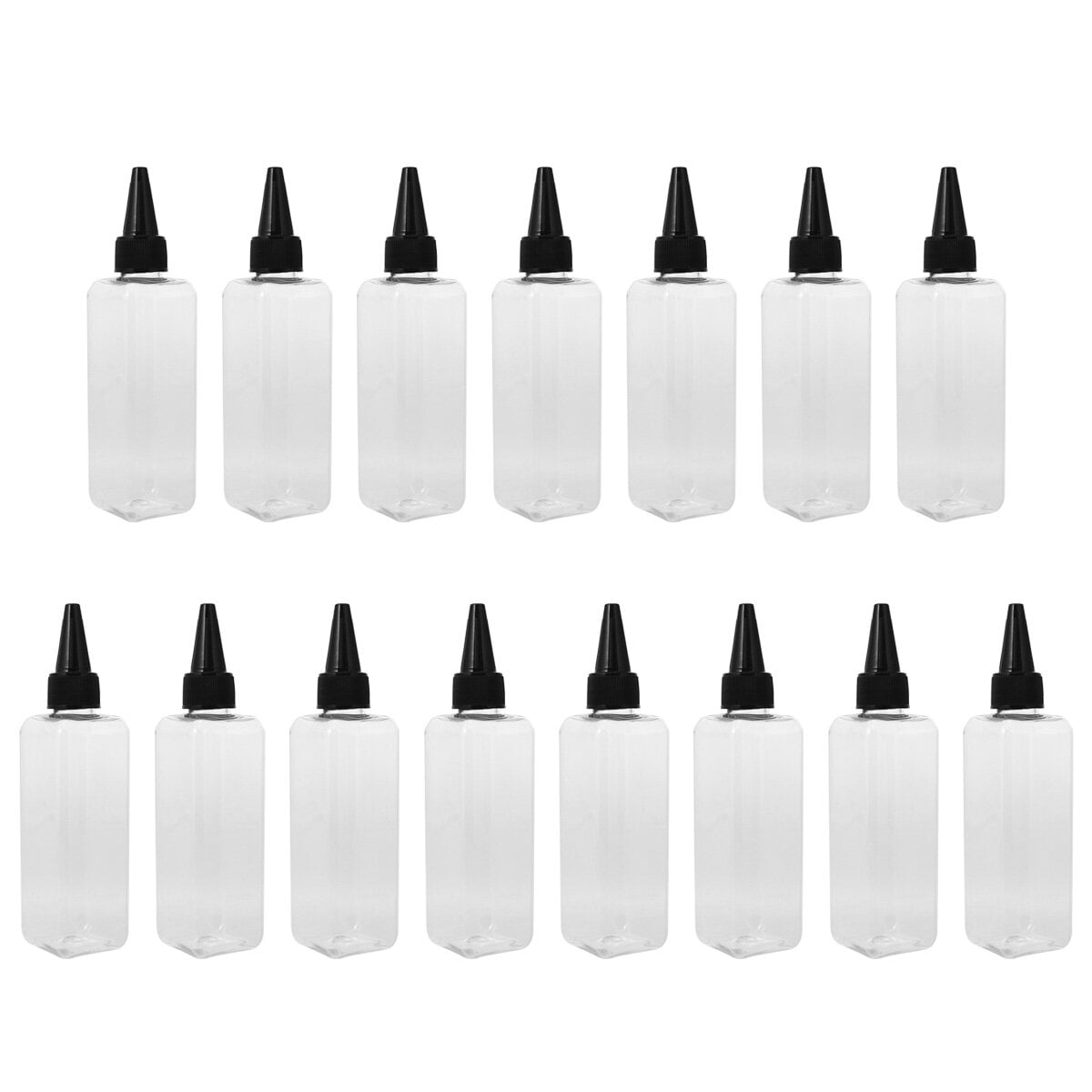 15pcs 100ml Square Hair Dye Bottles Clear Plastic Hair Coloring Bottle ...