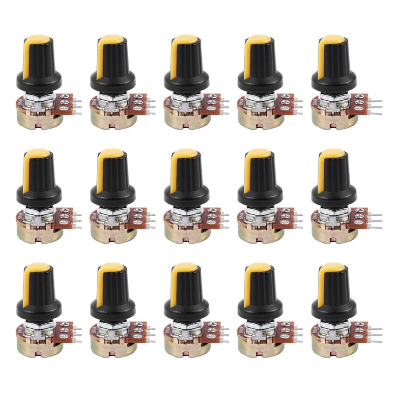 15pcs 10K OHM 3 Terminal Linear Taper Rotary Audio B Type Potentiometer ...