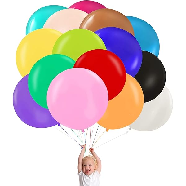 15pcs 24 Inch Balloons Large Assorted Balloons Thick Latex Heavy Duty ...