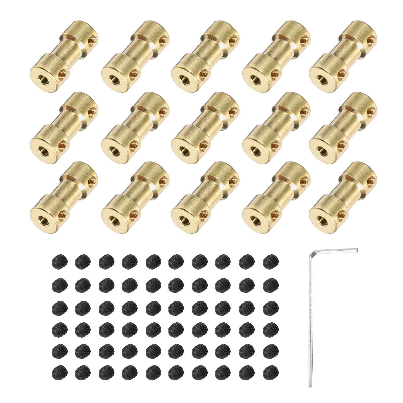 15pcs 3.17mm to 3.17mm Brass Shaft Coupling Joint Connector with Screws ...