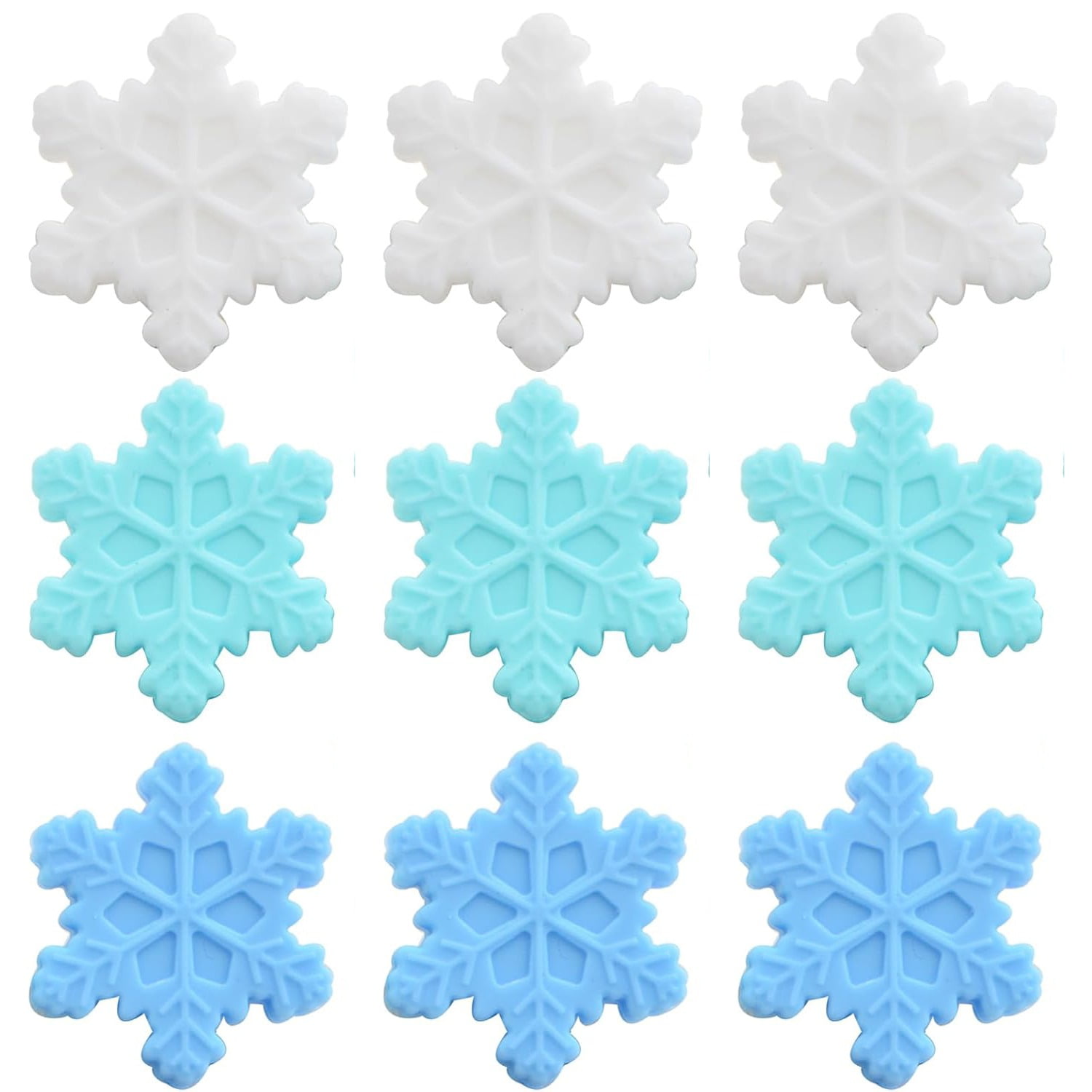 15pcs 3 Colors，Snowflake Beads Silicone Focal Beads Christmas Snowflake ...