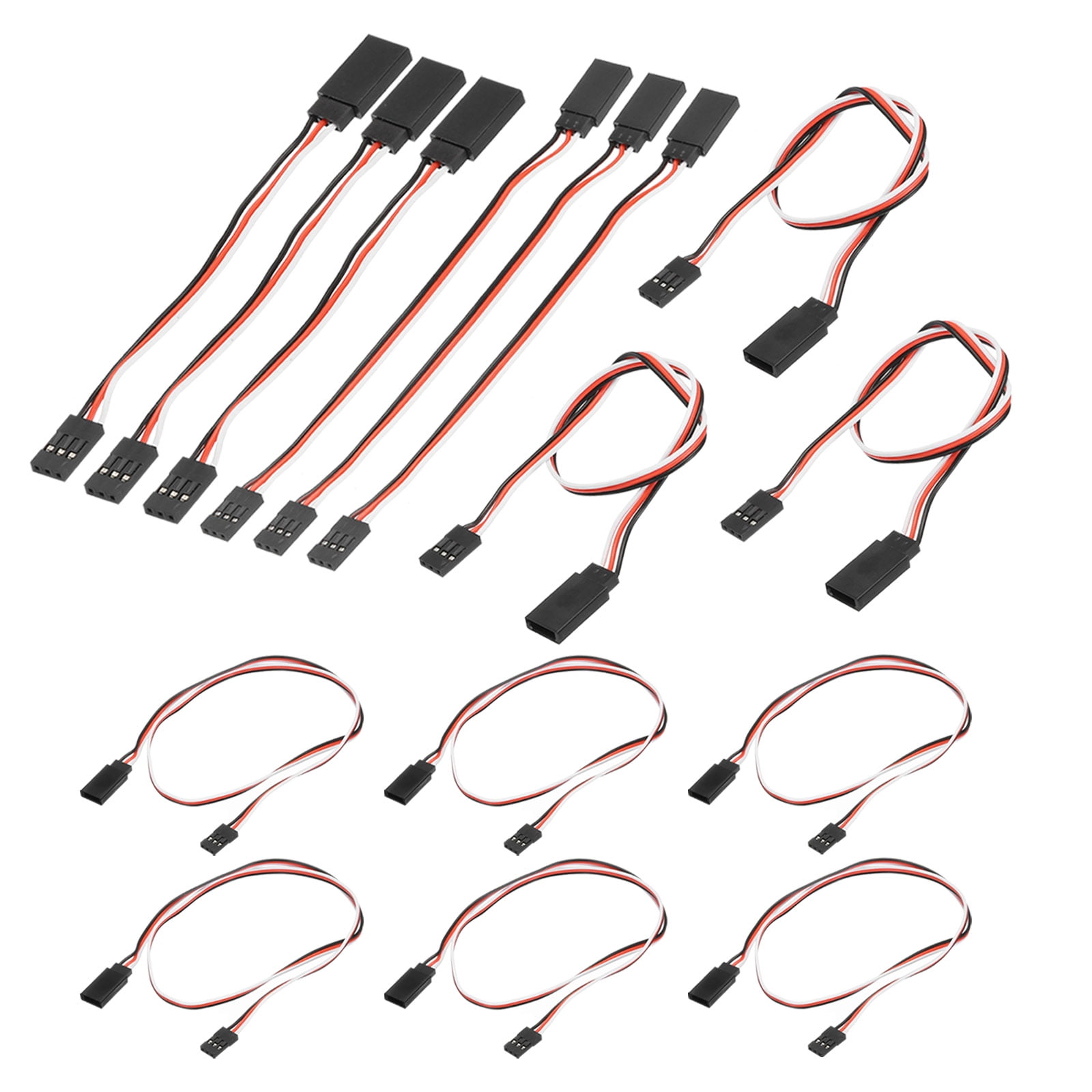 15pcs 3-Pin Servo Extension Cable Cord Connector Lead Wire Male to ...