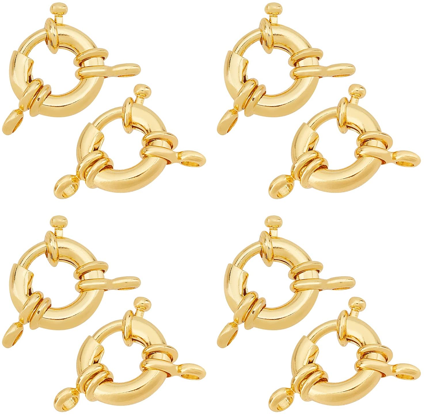 15pcs 3mm Rack Plating Metal Spring Ring Clasps Round Clasps and ...