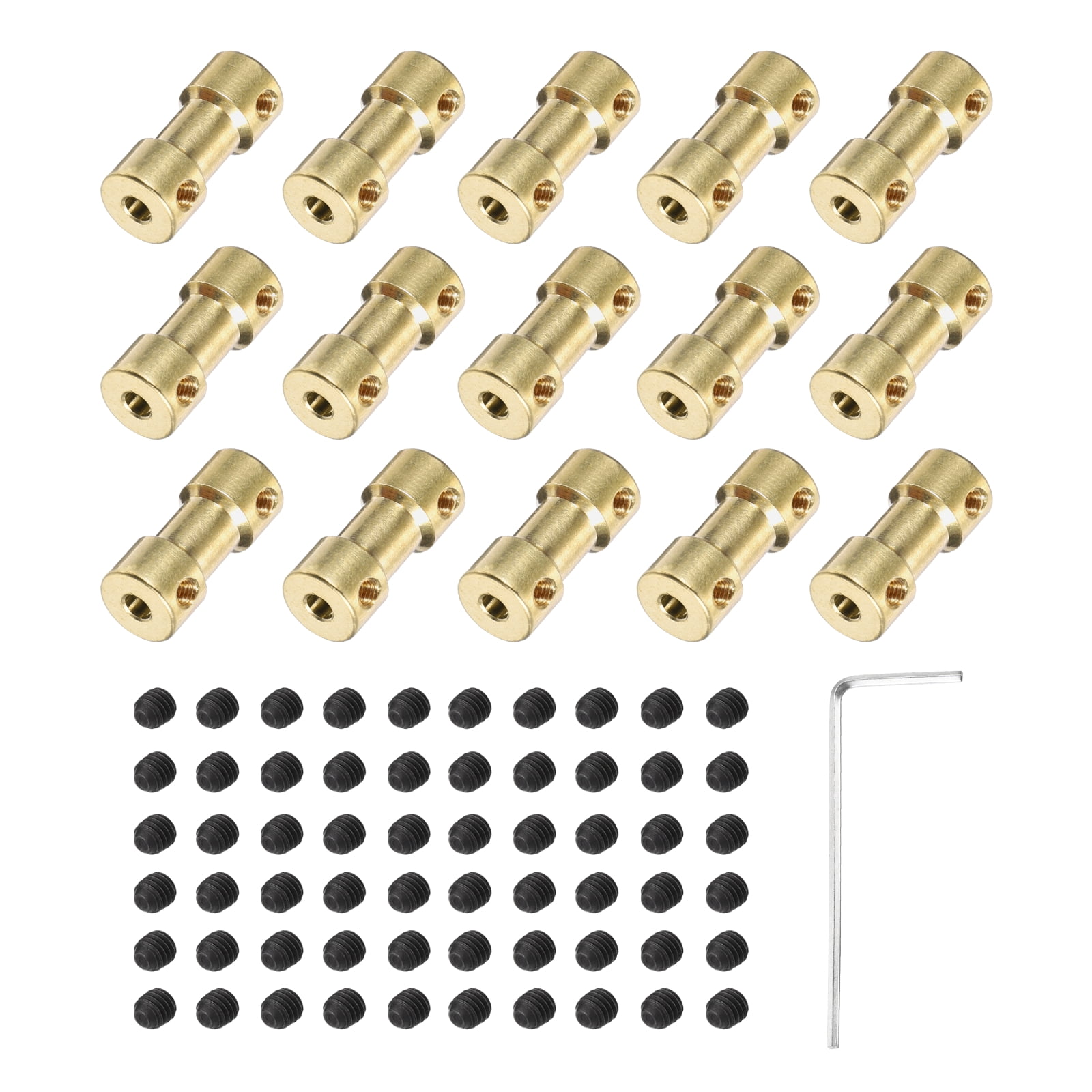 15pcs 3mm to 3.17mm Brass Shaft Coupling Joint Connector with Screws ...