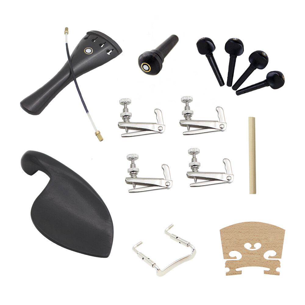 15pcs 4/4 Violin Fiddle Parts Accessories Including Tailpiece + Tail ...