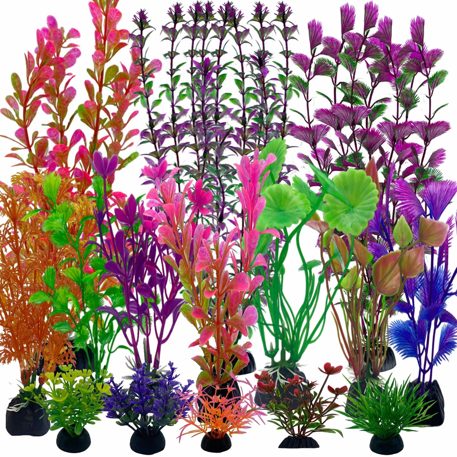 15pcs Aquarium Plants Artificial Aquarium Decor, Fish Tank Decorations ...