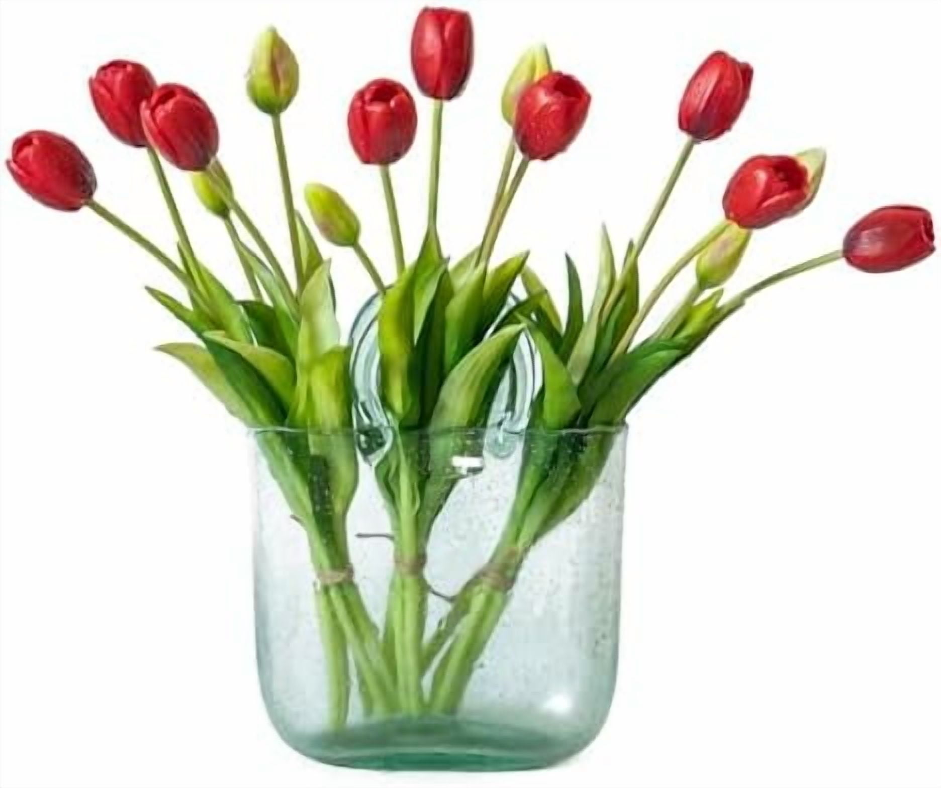 15pcs Artificial Tulips Flowers, Real Touch Latex Bouquet, Fake Tulips ...